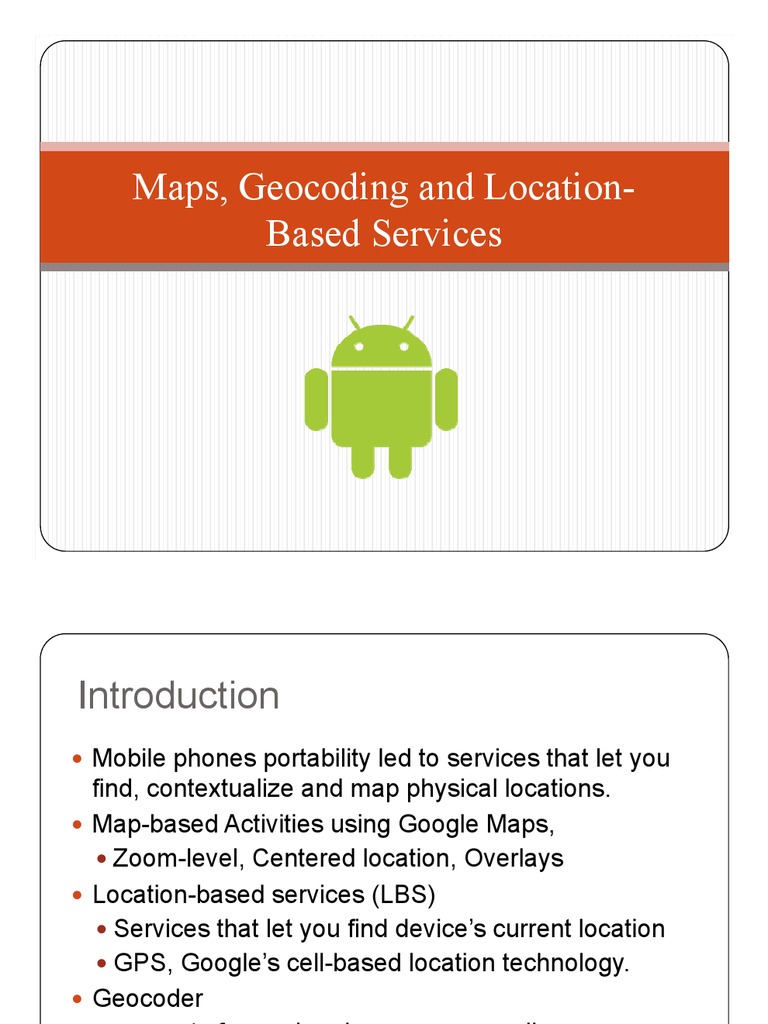 Maps, Geocoding & Location-Based Services | PDF | Location Based Service | Android (Operating ...
