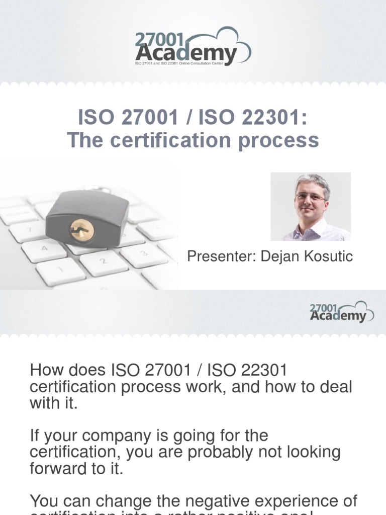 ISO 27001 ISO 22301 - The Certification Process | PDF | Audit ...