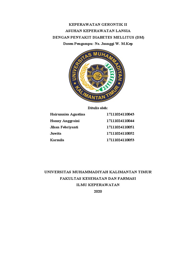 Makalah DM Pada Lansia Kelompok 4 | PDF | Pengembangan Diri