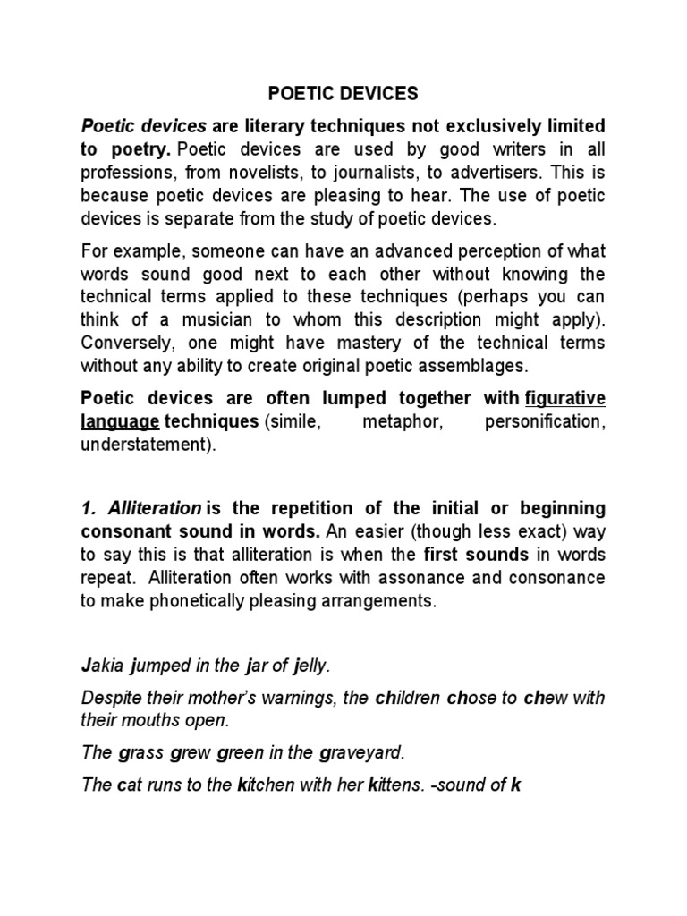 Understanding Poetic Devices | PDF | Metre (Poetry) | Poetry
