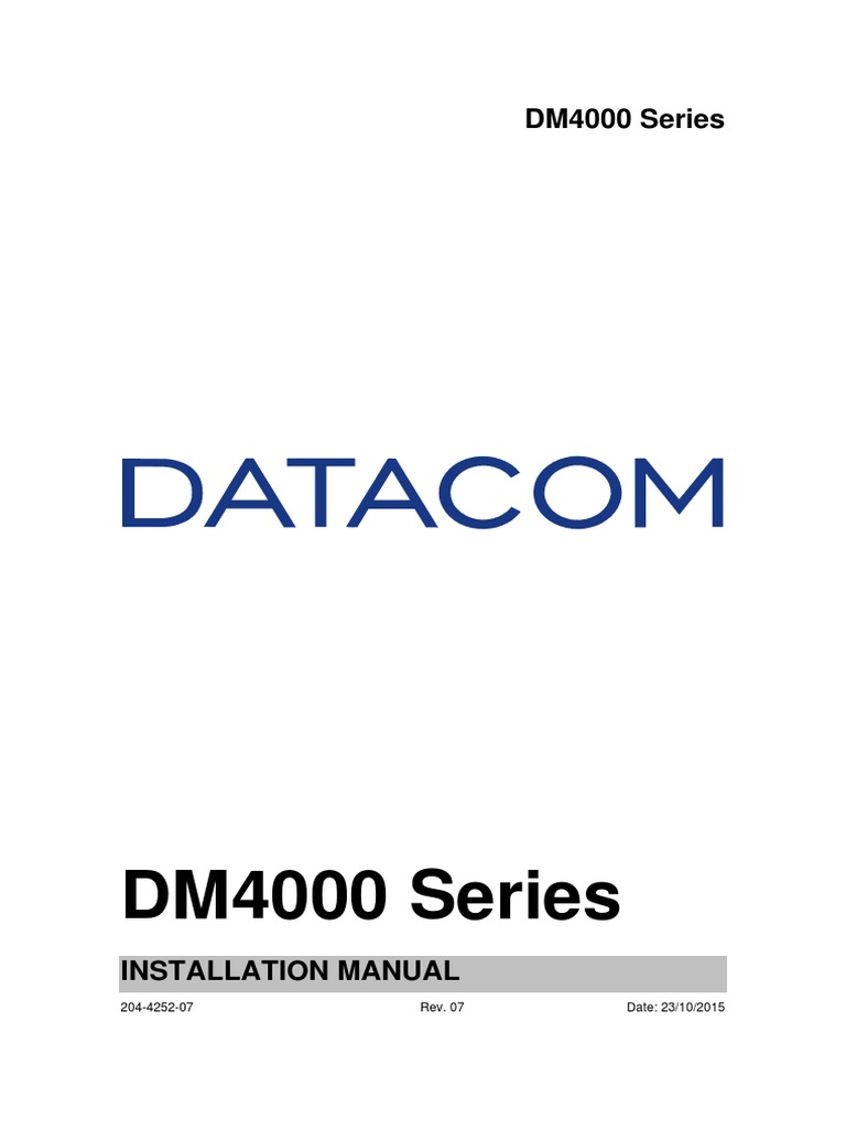 204-4252-07 - DM4000 Series - Installation Manual | PDF | Power Supply ...