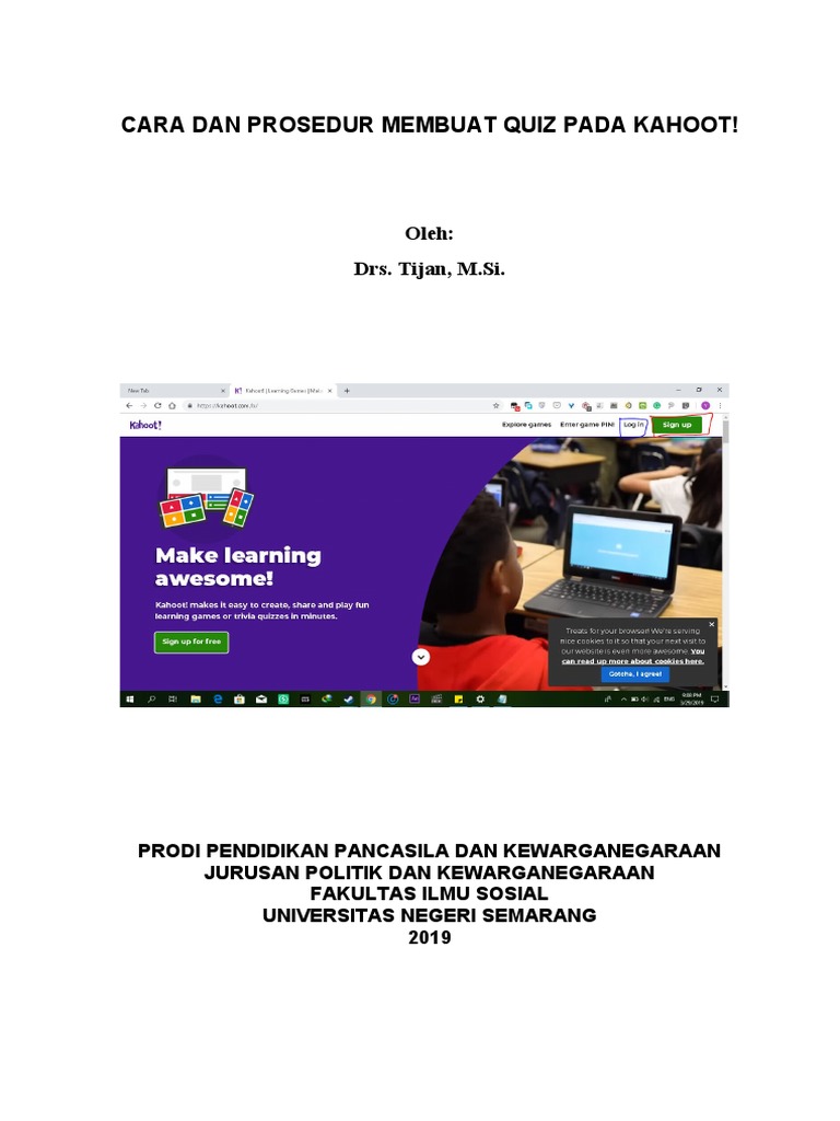 Tutorial Membuat Kuis Kahoot | PDF | Game & Aktivitas