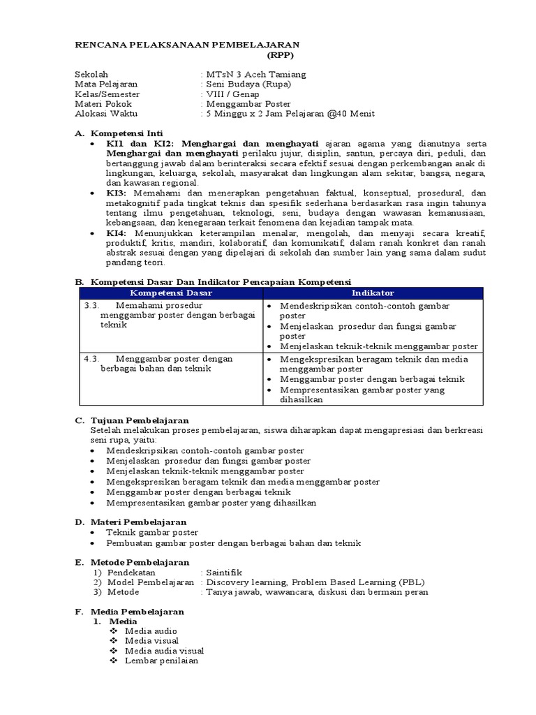 RPP 3 Seni Rupa | PDF | Karier & Perkembangan