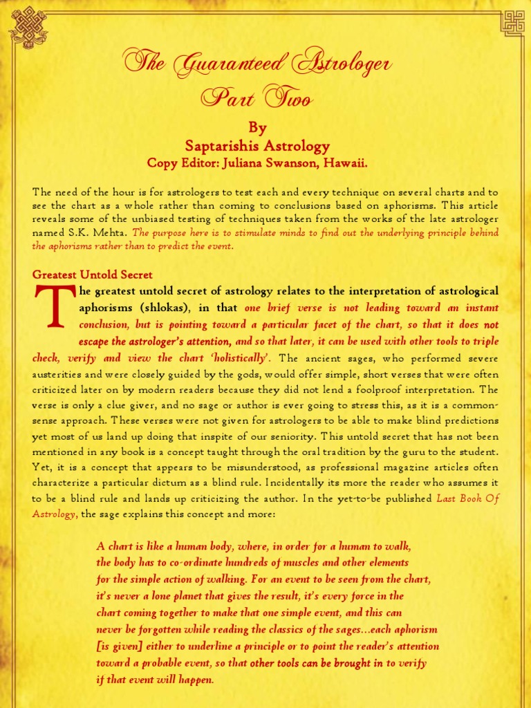 The Guaranteed Astrologer Part 2 Color | PDF | Philosophy