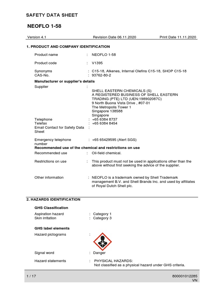 Neoflo 1 58 bản tiếng anh | PDF | Personal Protective Equipment | Toxicity