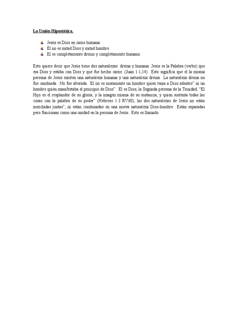 La Unión Hipostática | PDF | Filosofía | Ciencia y matemáticas