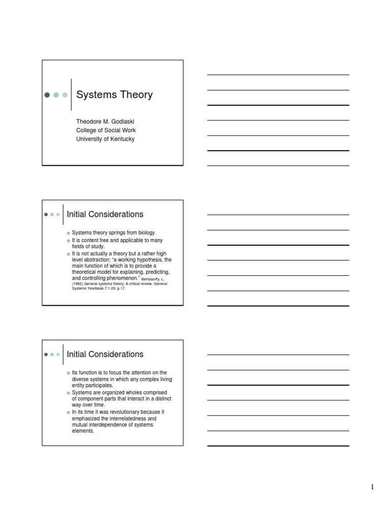 Understanding Systems Theory in Social Work | PDF