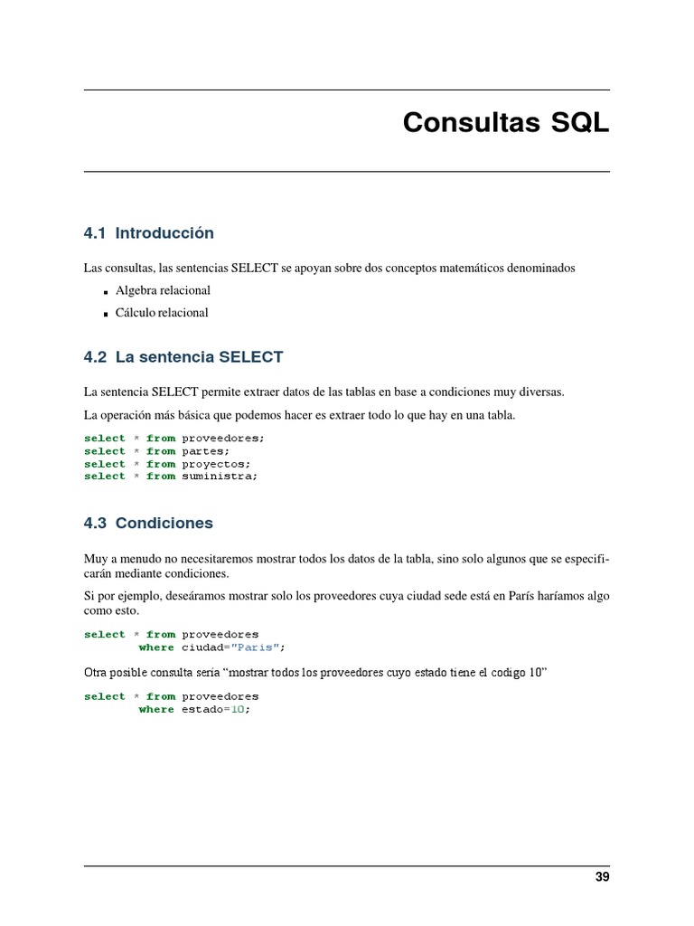 CONSULTAS SQL | PDF | SQL | Base de datos relacional