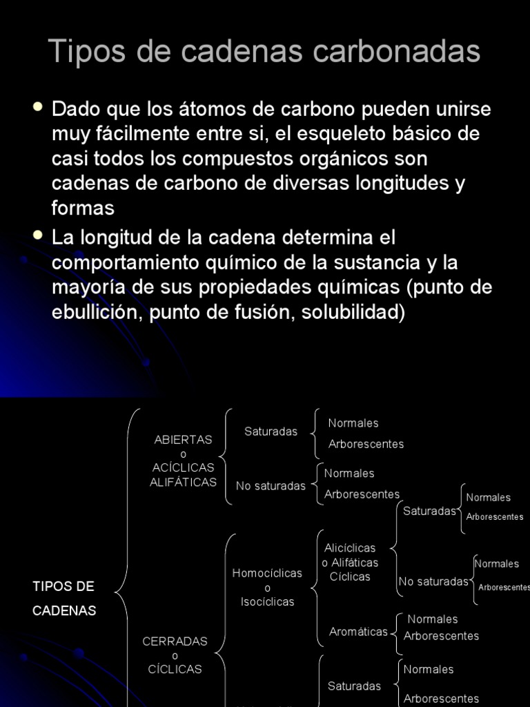 Tipos de Cadenas carBonaDas | PDF | Aromaterapia | Enlace químico Tipos de Cadenas carBonaDas | PDF | Aromaterapia | Enlace químico