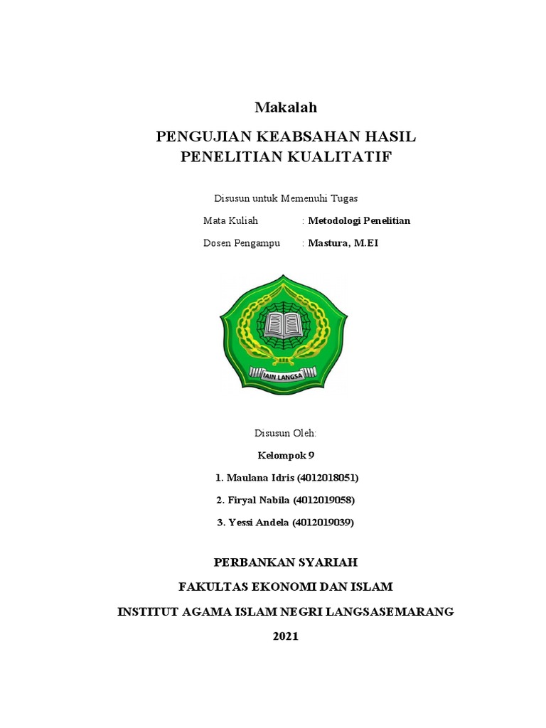 Makalah Teknik - Pengujian - Keabsahan - Data Kualitatif | PDF