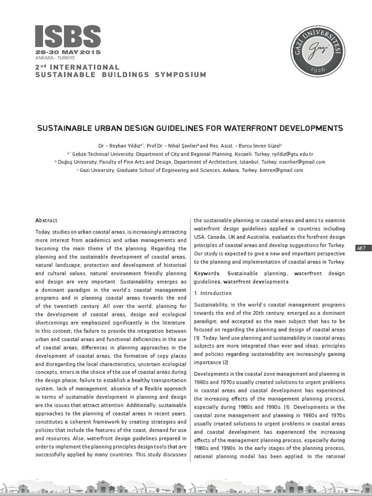 Sustainable Urban Design Guidelines For Waterfront Developments | PDF ...