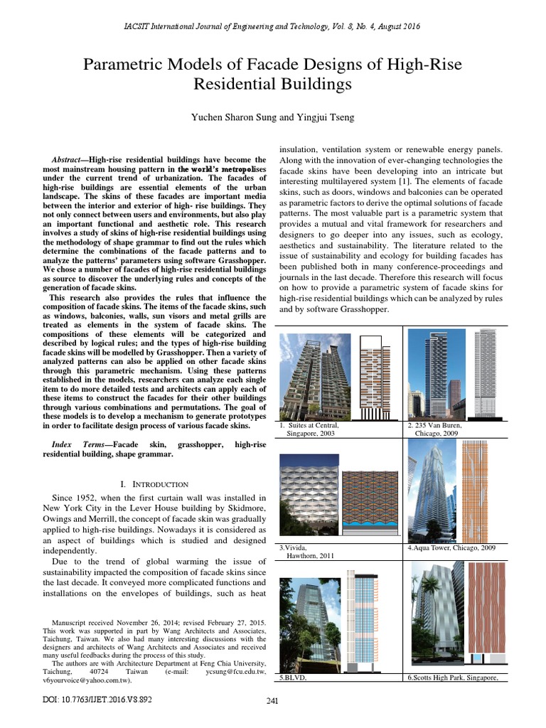 Parametric Models of Facade Designs of High-Rise Residential Buildings ...