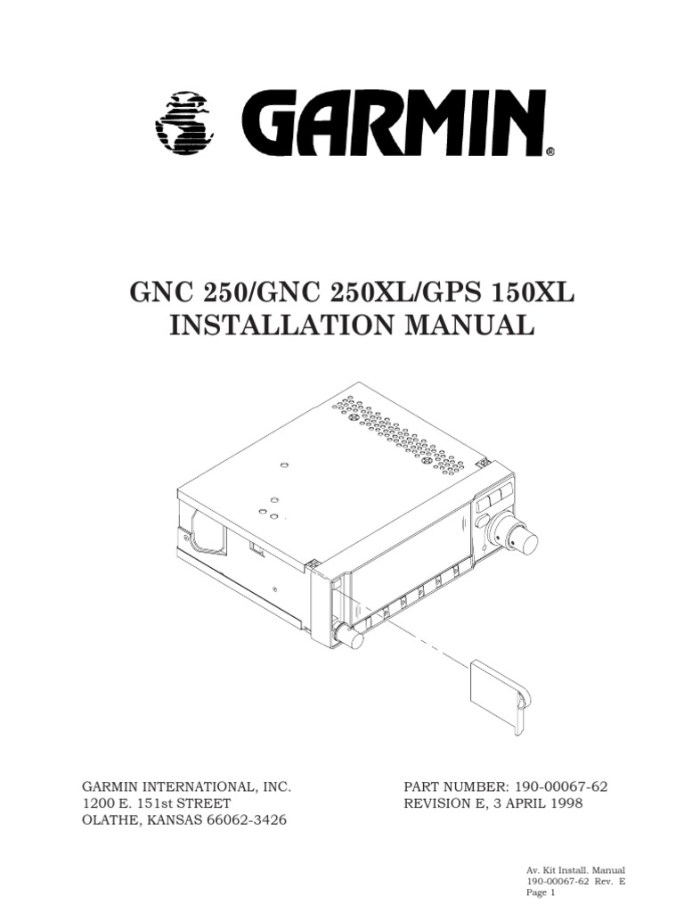 GNC 250/GNC 250XL/GPS 150XL Installation Manual | PDF | Electrical ...