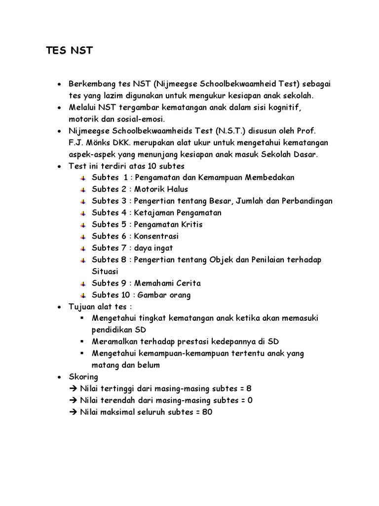 Tes NST | PDF | Karier & Perkembangan