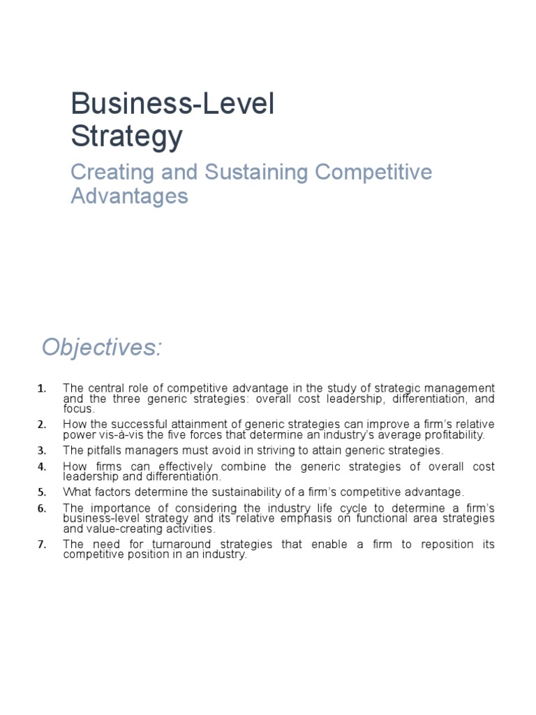 Strategic Management - Lesson 4 | PDF | Competitive Advantage | Value Chain