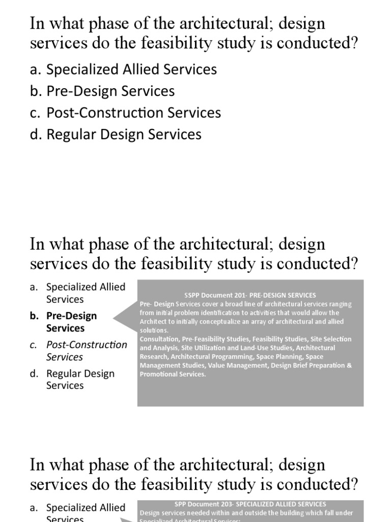 In What Phase of The Architectural Design Services Do The Feasibility ...