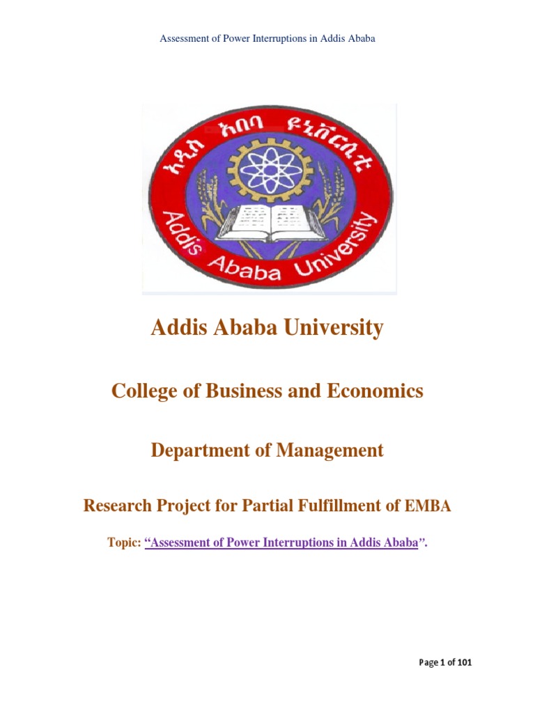 Addis Ababa University: College of Business and Economics | PDF