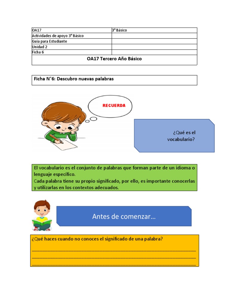 Guia El Vocabulario Estudiante 14 Nov | PDF | Diccionario | Lingüística