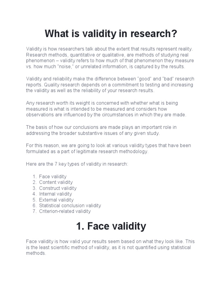 Validity Tests | PDF | Validity (Statistics) | Psychology