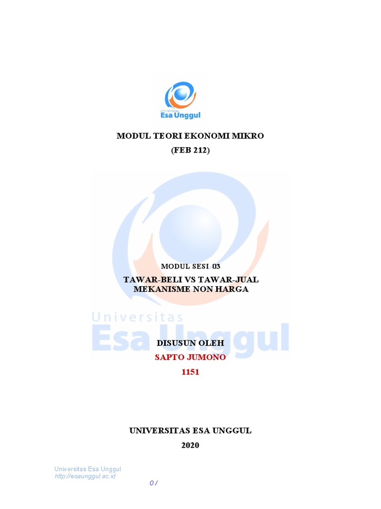 Modul Ekonomi Mikro - Sesi 3 | PDF