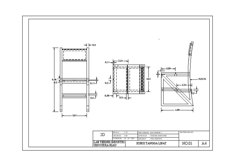 2D Autocad Kursi Tangga Lipat | PDF