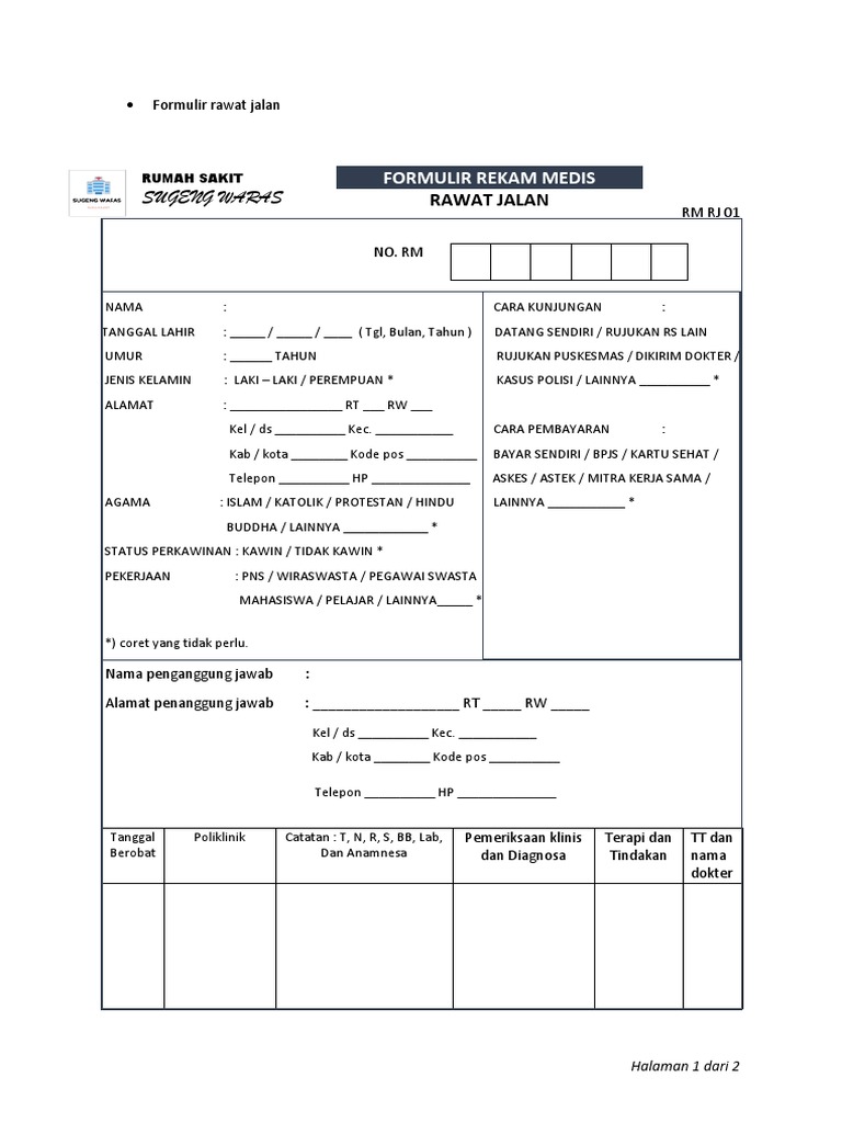 Formulir Rawat Jalan | PDF
