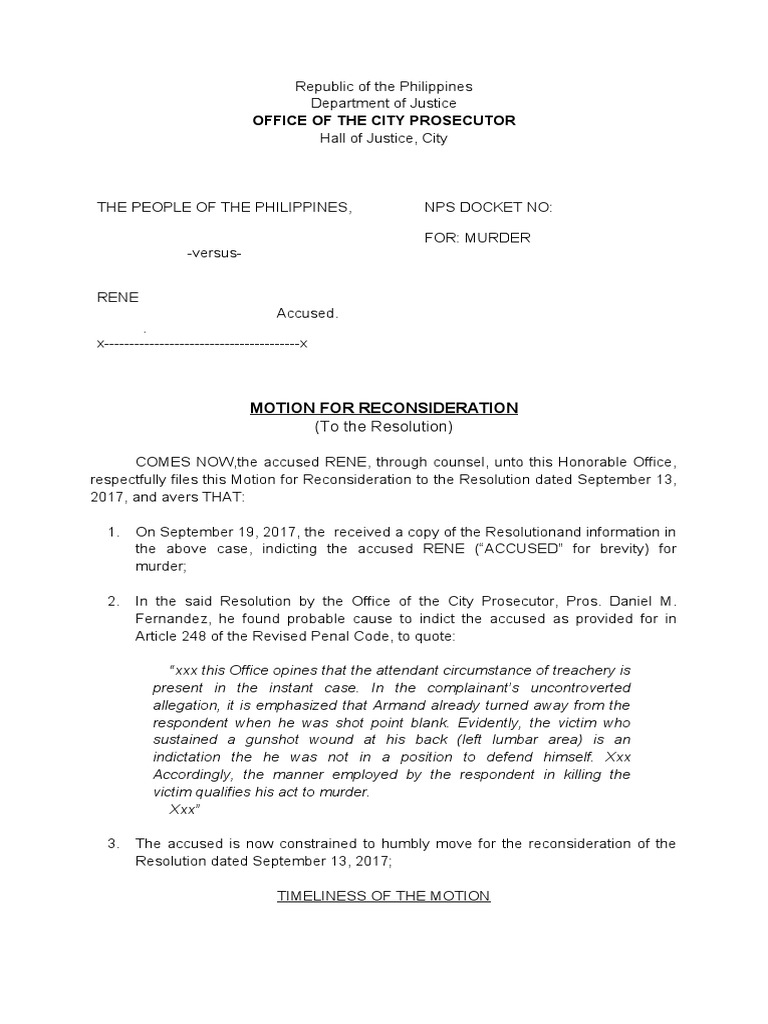 Motion For Reconsideration (OCP) | PDF | Complaint | Judiciaries