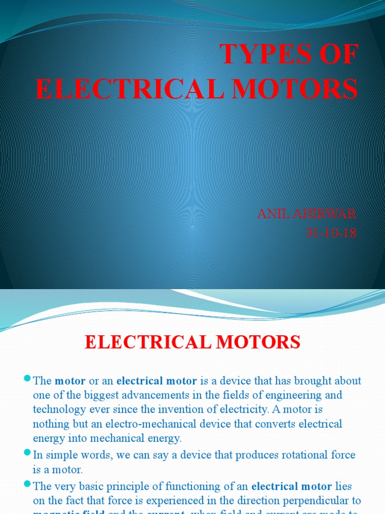 Types of Electrical Motors1 | PDF | Electric Motor | Electrical Engineering