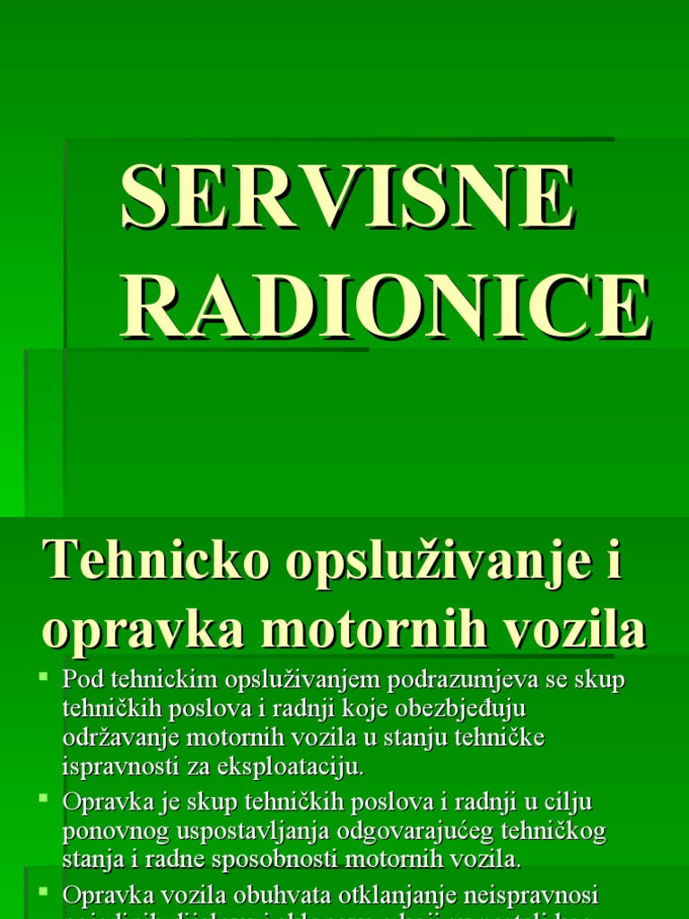 Servisne Radionice | PDF