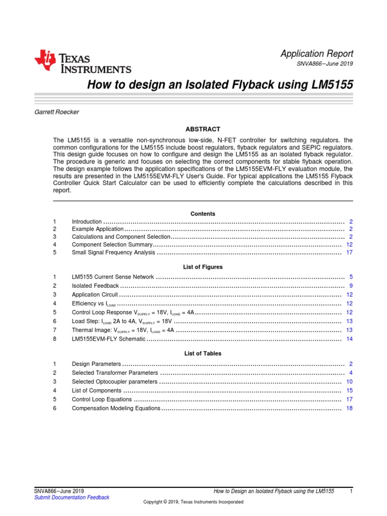 How To Design An Isolated Flyback Using LM5155: Application Report ...
