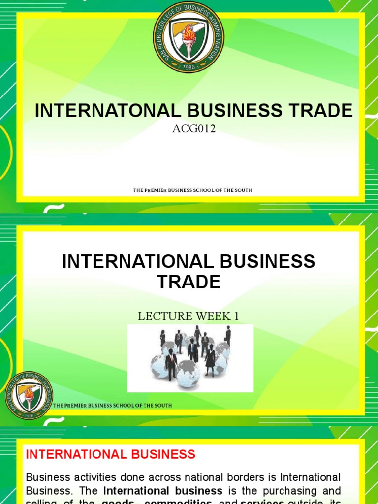 Lecture 3 - Introduction To International Business Trade | PDF ...