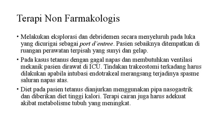 Terapi Non Farmakologis untuk Tetanus | PDF | Griya & Taman