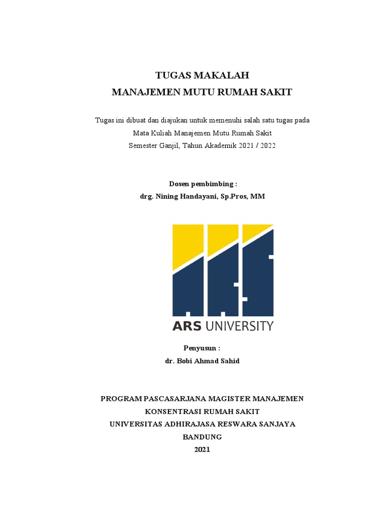 Manajemen Mutu Rumah Sakit | PDF