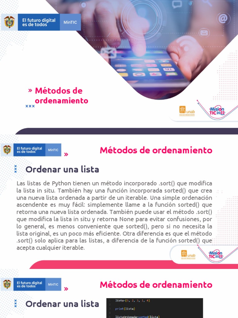 Metodos de Ordenamiento-Bucles | PDF | Función (Matemáticas) | Python (lenguaje de programación)