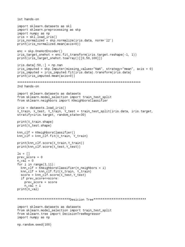 Machine Learning Scikit Handson | PDF | Cybernetics | Statistical ...