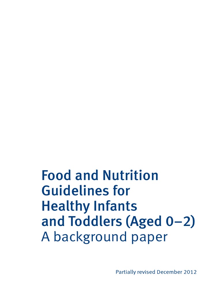 Food and Nutrition Guidelines Healthy Infants and Toddlers Revised ...