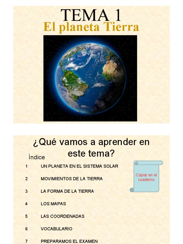 Tema 1 La Tierra | PDF | Sistema solar | Planetas