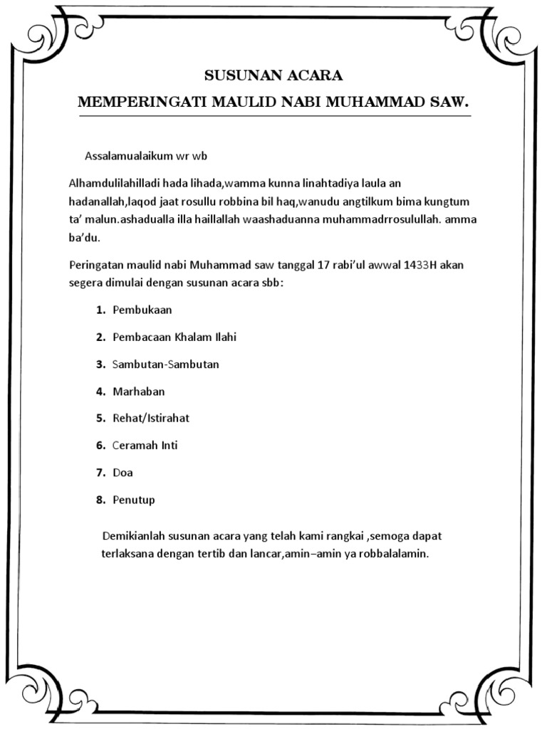 Susunan Acara Maulid | PDF