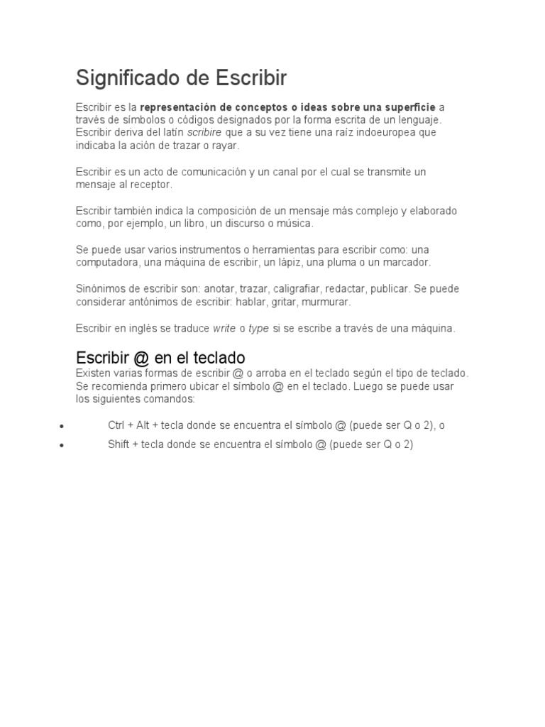 Significado de Escribir | PDF