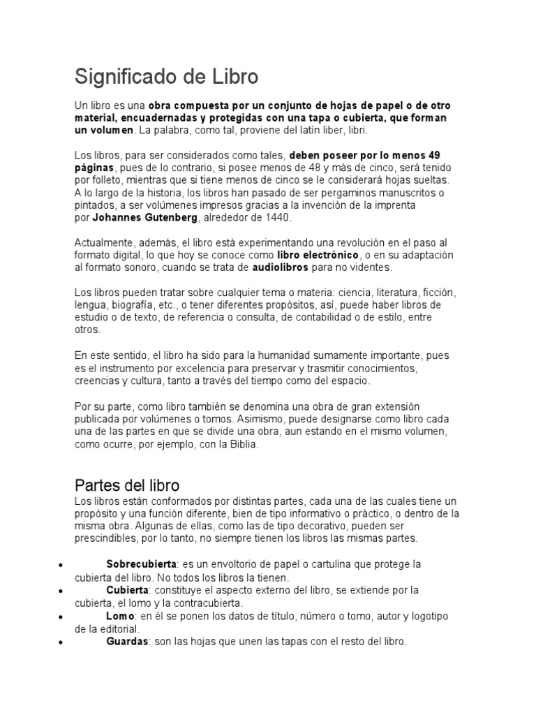 Significado de Libro | PDF | Libros | Publicación