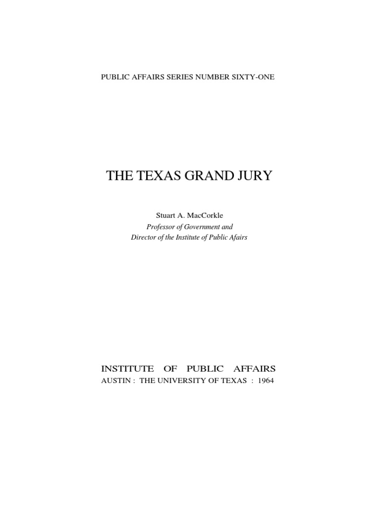 The Texas Grand Jury | PDF | Grand Jury | Law