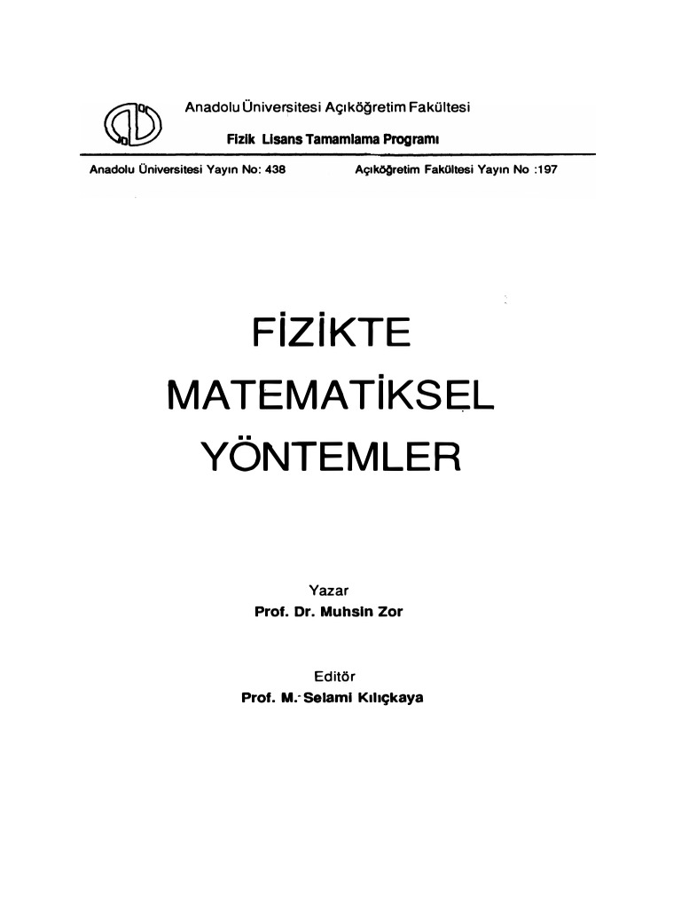 Fizikte Matematik Yöntemler, AÖF | PDF