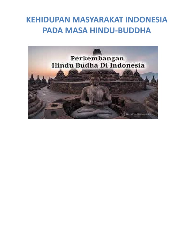 Kehidupan Masyarakat Indonesia Pada Masa Hindu-Buddha | PDF