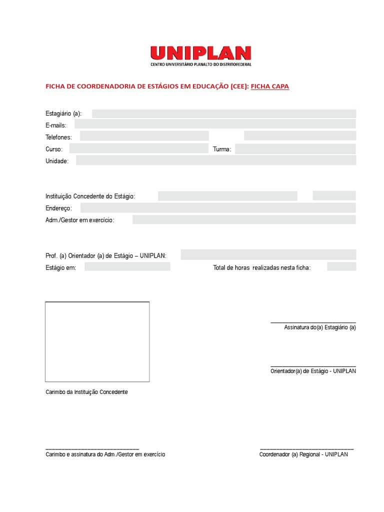 Ficha Capa - Uniplan | PDF