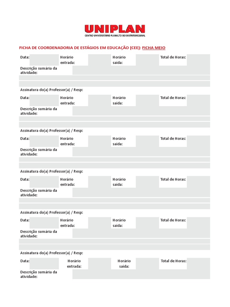 Ficha Meio - Frequencia - Uniplan | PDF