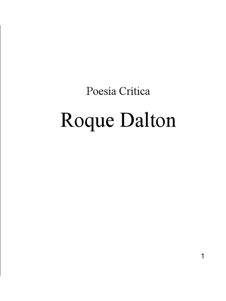 Roque Dalton: Vida y Poesía Revolucionaria | PDF | Poesía | Libros para ...