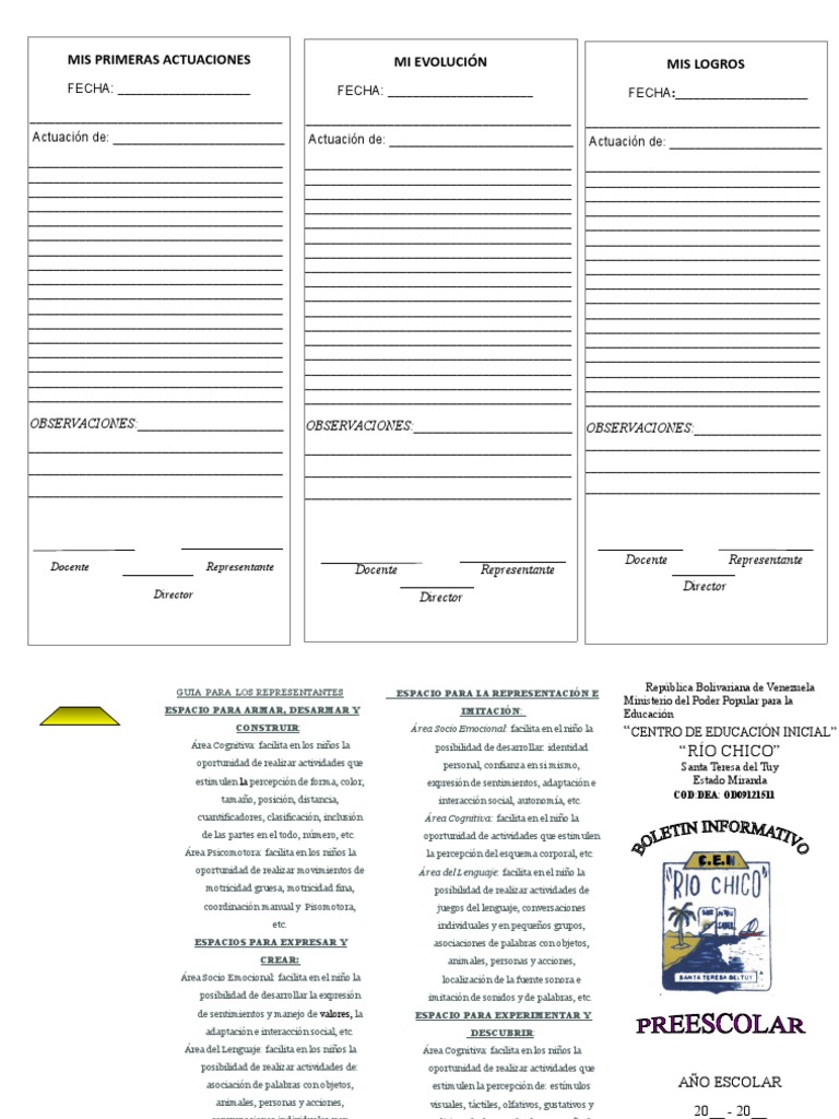 Boletas de Evaluación Preescolar | PDF | Percepción | Aprendizaje