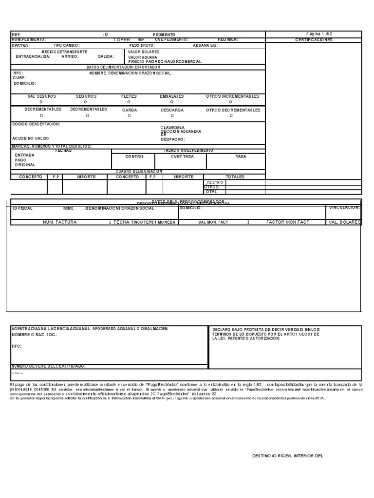 Información sobre Pedimentos Aduaneros | PDF | aduana | Economias