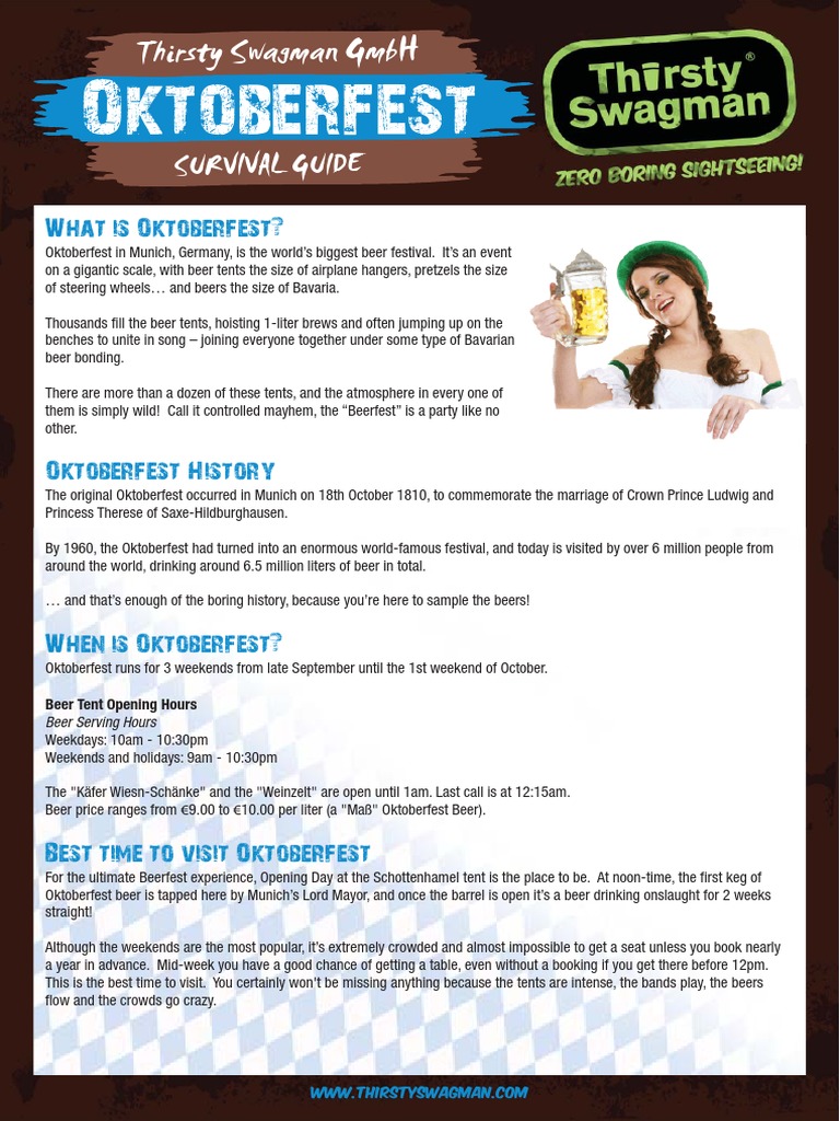 Oktoberfest: Thirsty Swagman GMBH | PDF | Beer | Fermented Drinks