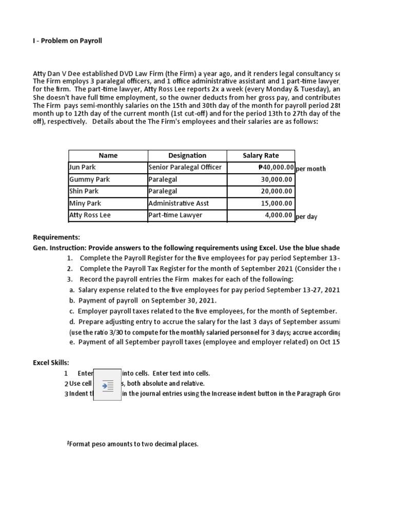 PAYROLL PROBLEM SOLUTION | PDF | Payroll Tax | Payroll